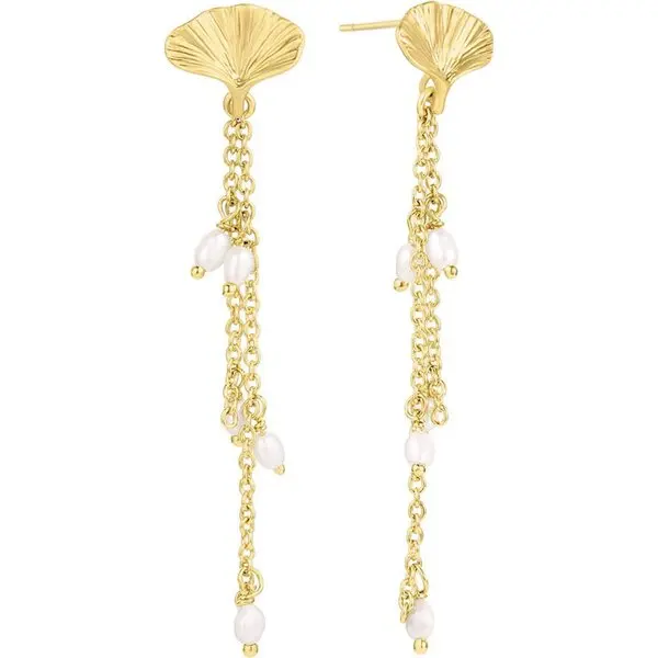 SET & STONES Rene Earrings With Freshwater Pearls - Gold