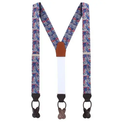 Trafalgar Freedom's Torch Patriotic Silk Novelty Button-end Suspenders
