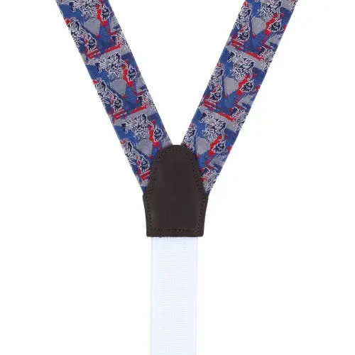 Trafalgar Freedom's Torch Patriotic Silk Novelty Button-end Suspenders