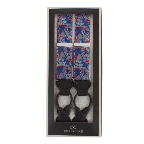 Trafalgar Freedom's Torch Patriotic Silk Novelty Button-end Suspenders
