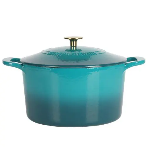 MARTHA STEWART Gatwick 7-quart Enameled Cast Iron Dutch Oven With Lid - Emerald