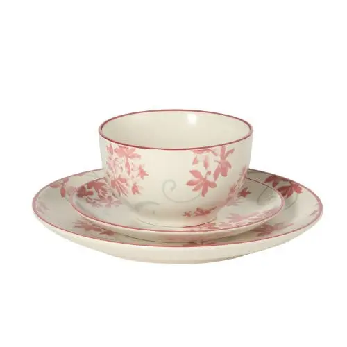 GIBSON HOME Admiral Hall 12-piece Matte Stoneware Dinnerware Set - Pink