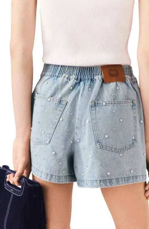 Maje Floral Denim Shorts