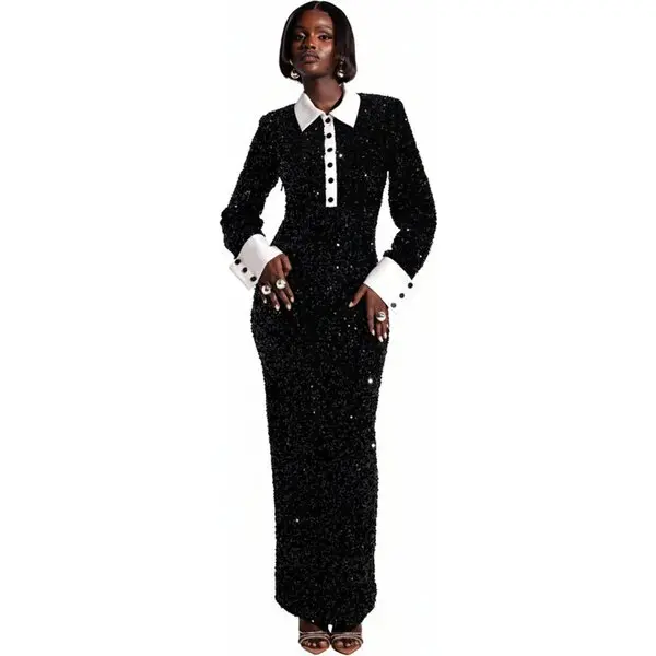OFUURE Rei Sequin Maxi Dress - Black