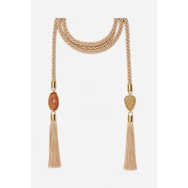 DANIELA MILLAN JEWELRY Silk Tassel Belt - Beige