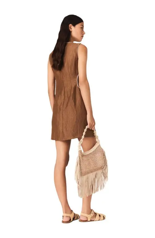 Maje Short Linen-blend Dress