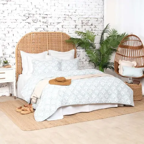Carol & Frank Halsey Scallop 2-piece Quilt Bedding Set - Blue