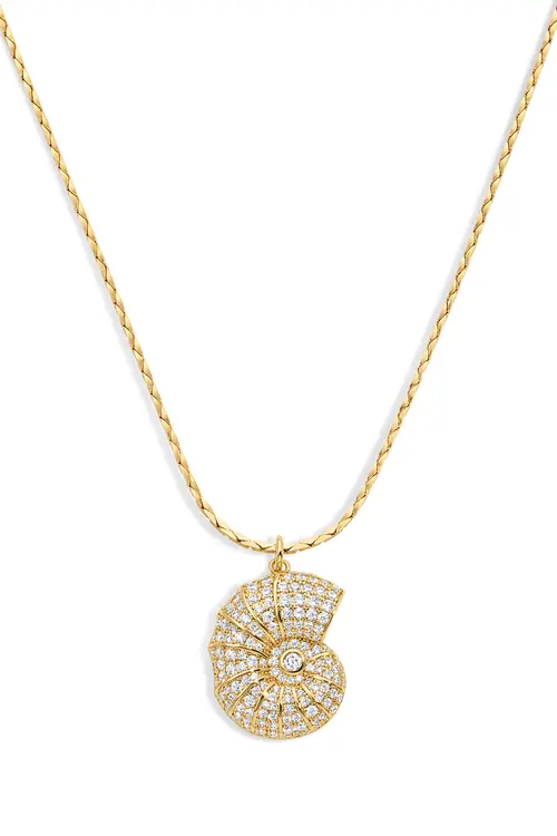 ELECTRIC PICKS 14kt Plated Nautilus Charm Necklace - Gold