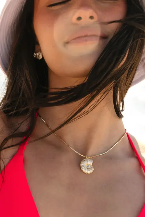 ELECTRIC PICKS 14kt Plated Nautilus Charm Necklace