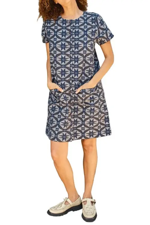 Ace & Jig Button Front Mini Shift Dress - Compass