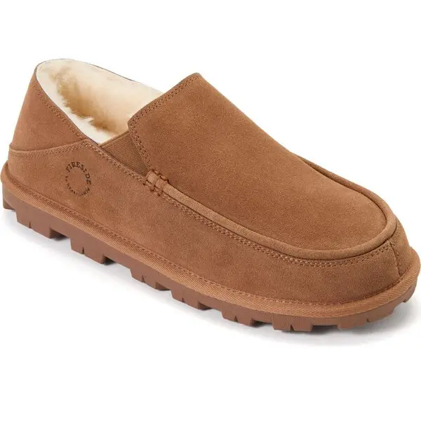 DEARFOAMS Fireside Shepparton Loafer Water Resistant Slippers - Chestnut