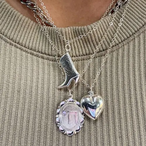 OUTOFOFFICE Sterling Heart Charm Necklace