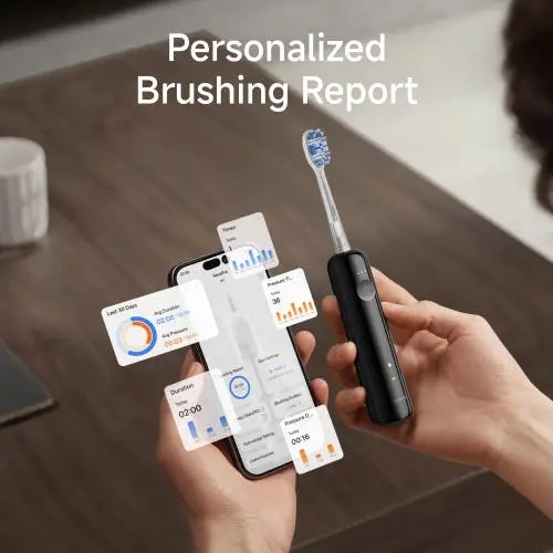LAIFEN Wave Pro Electric Toothbrush With 2 Heads And Storage Bag - Black