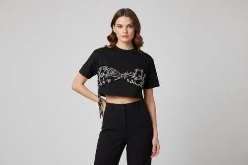 SAN MALO Cropped Lace Bikini T-shirt