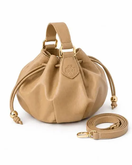 ROSZUAR Lunaire Smooth Leather Crossbody Bag - Honey