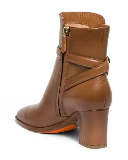 Santoni Leather Mid-heel Ankle Boot