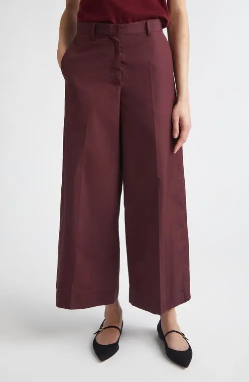 Max Mara Epoca Crop Wide Leg Pants - Dark Red