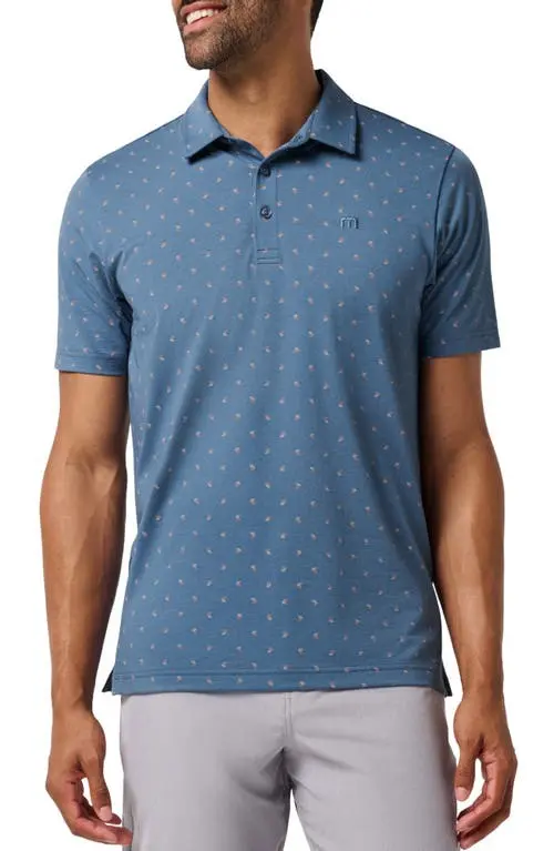 Travis Mathew Neat Jersey Polo - Blue Horizon