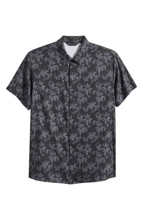 Travis Mathew Techwoven Founder Floral Short Sleeve Performance Button-up Shirt