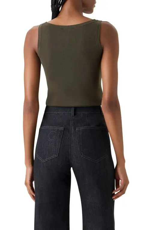 Akris Scoop Neck Cotton Sweater Tank