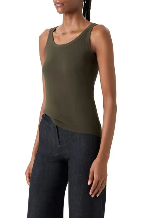 Akris Scoop Neck Cotton Sweater Tank