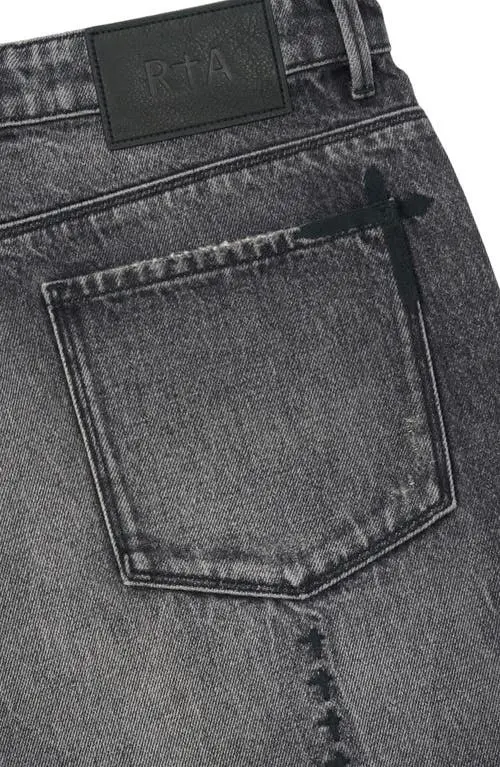 RtA Oversized Denim Bermuda Shorts - Ash Faded