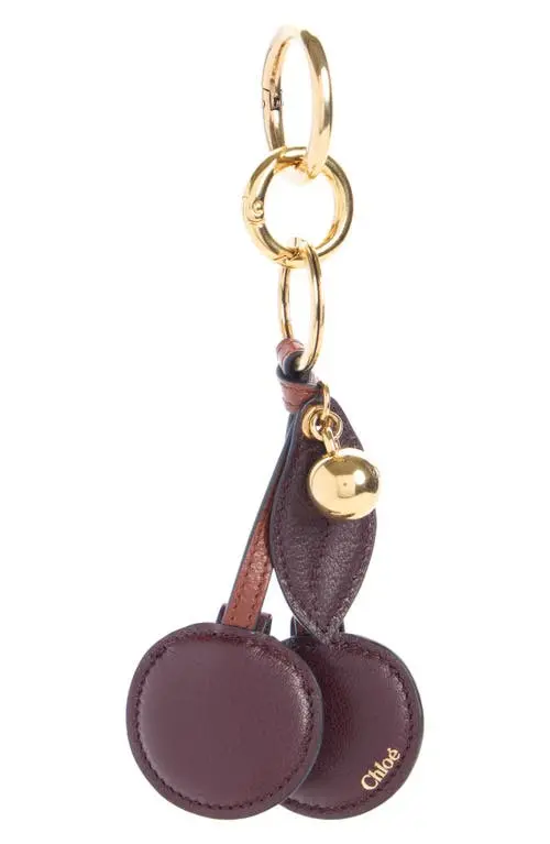 Chloé Symbols Cherry Bag Charm In Leather