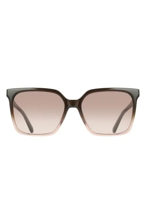 FERRAGAMO 57mm Rectangle Sunglasses - Transparent Brown Gradient