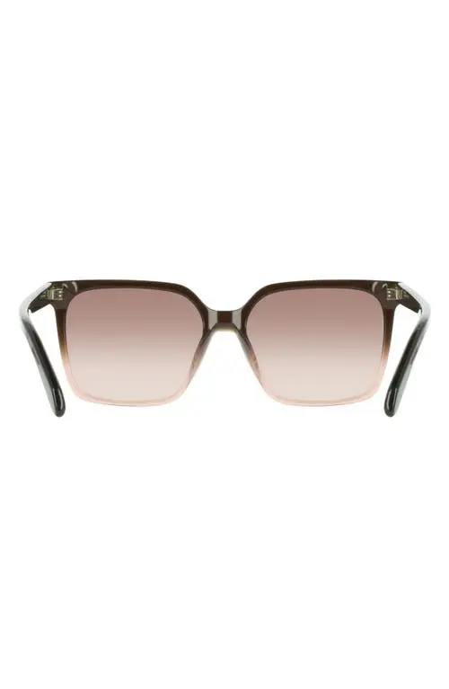FERRAGAMO 57mm Rectangle Sunglasses - Transparent Brown Gradient