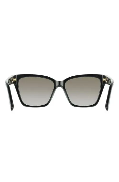 FERRAGAMO 57mm Rectangle Sunglasses - Black