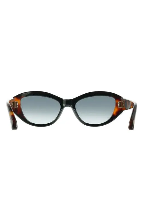 FERRAGAMO 55mm Oval Sunglasses - Black/tortoise