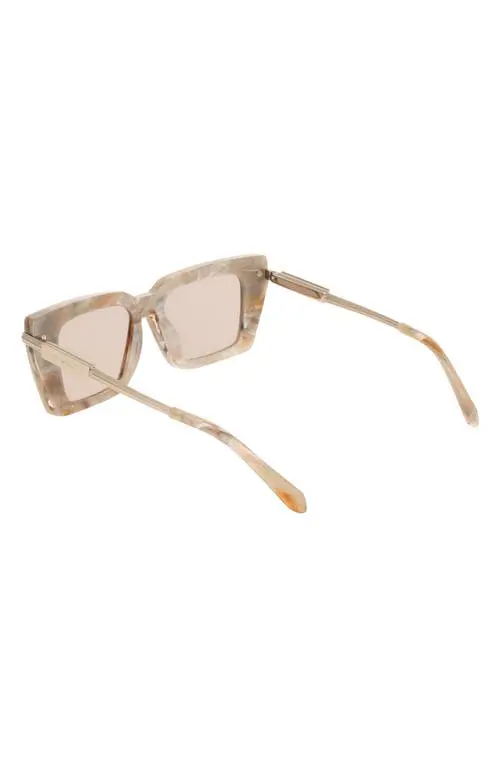 FERRAGAMO 52mm Rectangular Sunglasses - Marble