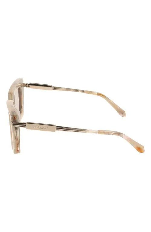 FERRAGAMO 52mm Rectangular Sunglasses - Marble