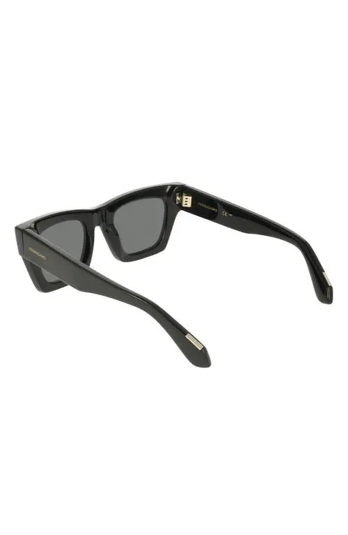 FERRAGAMO 50mm Gradient Cat Eye Sunglasses - Black