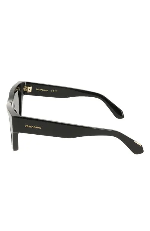 FERRAGAMO 50mm Gradient Cat Eye Sunglasses - Black