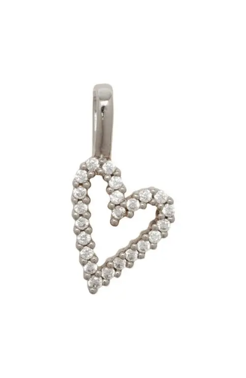 MADE BY MARY Cz Heart Charm - Silver