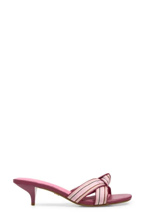 CECILIA NEW YORK Fred Kitten Heel Slide Sandal - Pink Multi