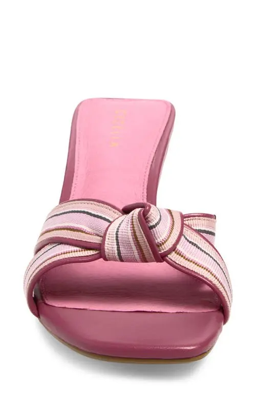 CECILIA NEW YORK Fred Kitten Heel Slide Sandal - Pink Multi
