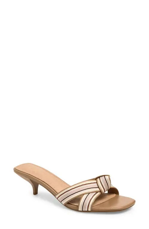 CECILIA NEW YORK Fred Kitten Heel Slide Sandal - Tea Multi