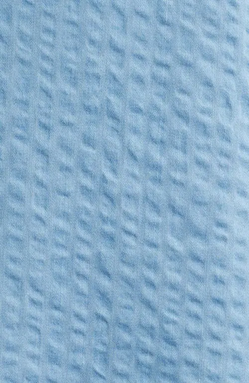 EMANUEL BERG Crinkle Stripe Cotton Denim Button-up Shirt