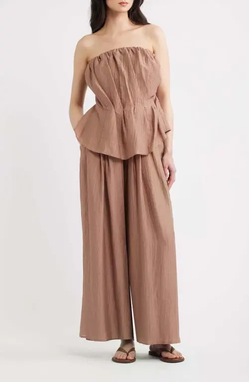A.REN Crinkled Wide-leg Pants