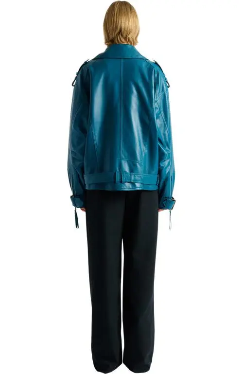 Balmain Lambskin Leather Biker Jacket
