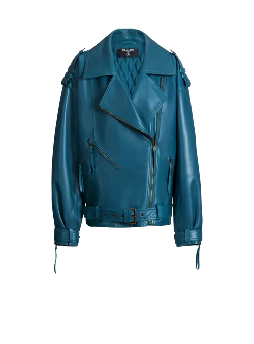 Balmain Lambskin Leather Biker Jacket