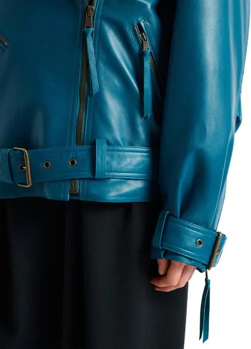 Balmain Lambskin Leather Biker Jacket