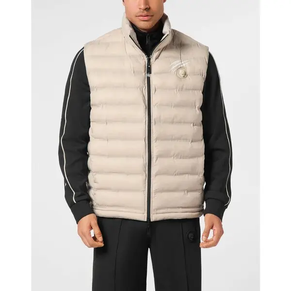 PLEIN SPORT Padded Vest - Beige