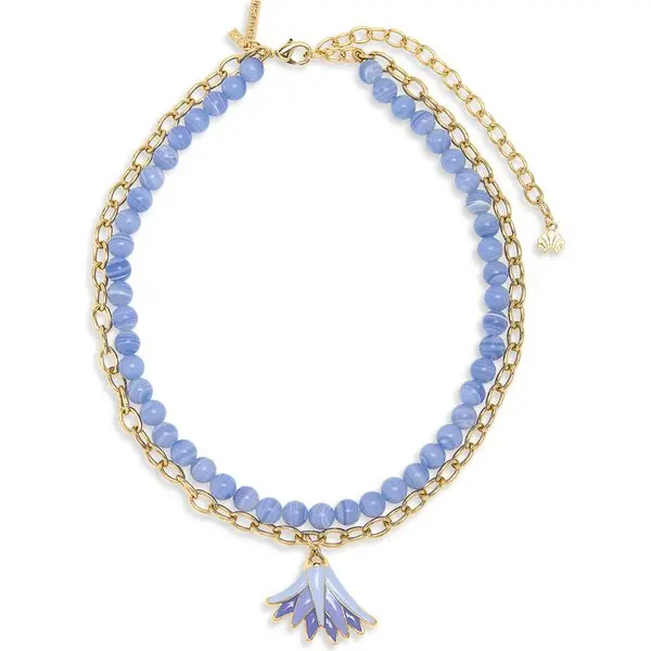 Lele Sadoughi Enamel Lotus Necklace