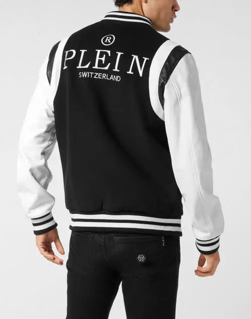 Philipp Plein Varsity Bomber Jacket With Patches