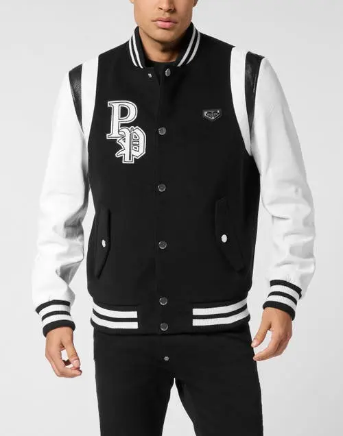Philipp Plein Varsity Bomber Jacket With Patches