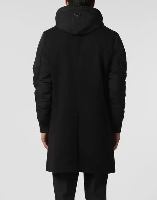 Philipp Plein Single Breasted Hooded Coat