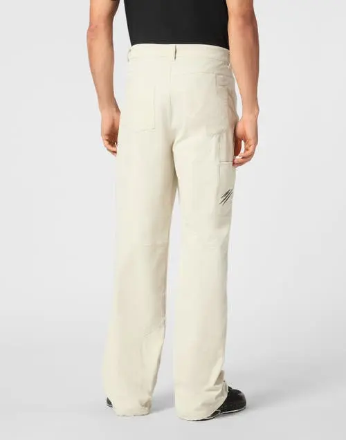 PLEIN SPORT Technical Nylon Cargo Trousers With Tiger Scratch Print